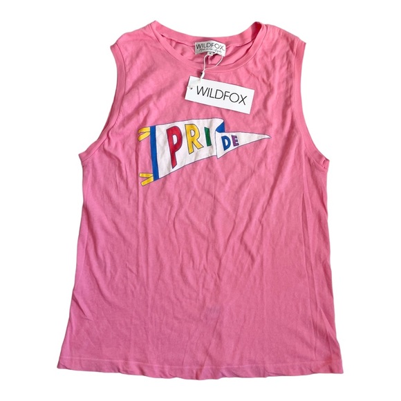 Wildfox | Tops | Nwt Wildfox Pink Pride Sleeveless Muscle Tee Tank ...